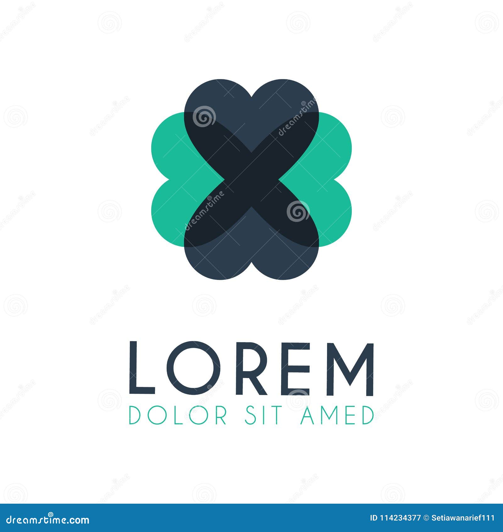 The Four Heart Logo Forms a Clover Leaf Stock Vector - Illustration of ...