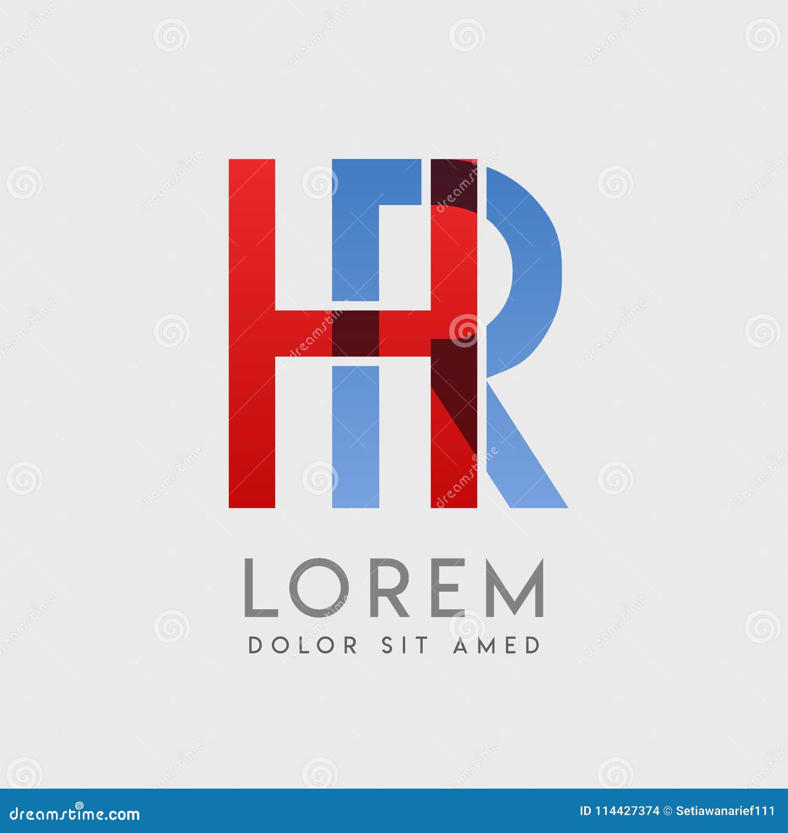 HR Logo Letters with Blue and Red Gradation Stock Vector - Illustration ...