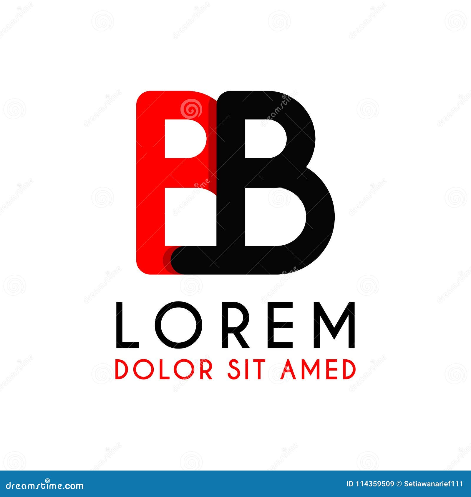 Initial Letter BB with Red Black and Has Rounded Corners Stock Vector ...