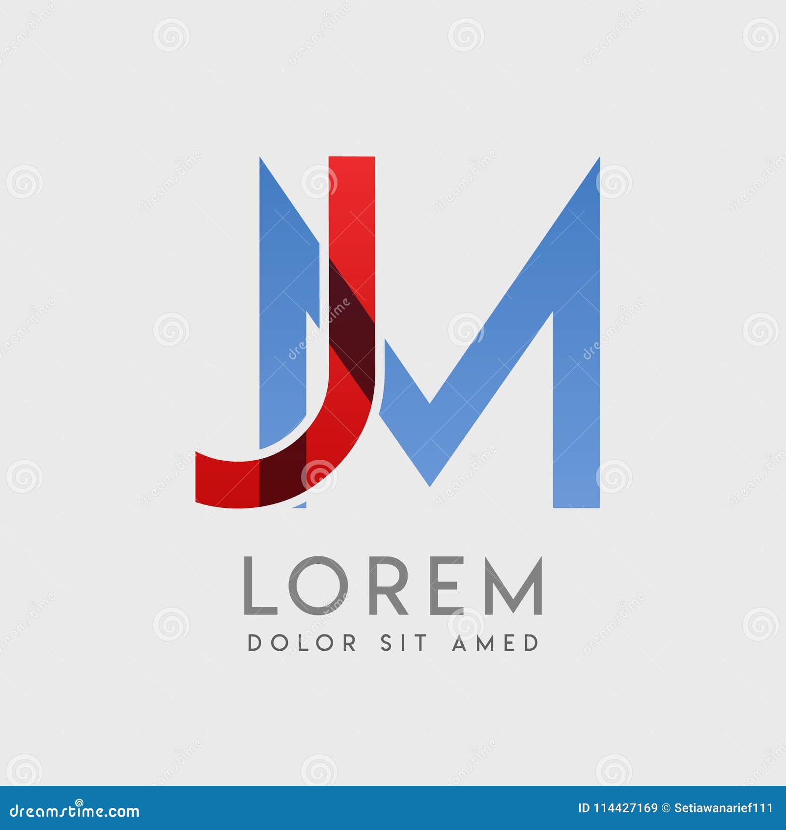 JM Logo Letters with Blue and Red Gradation Stock Vector - Illustration ...