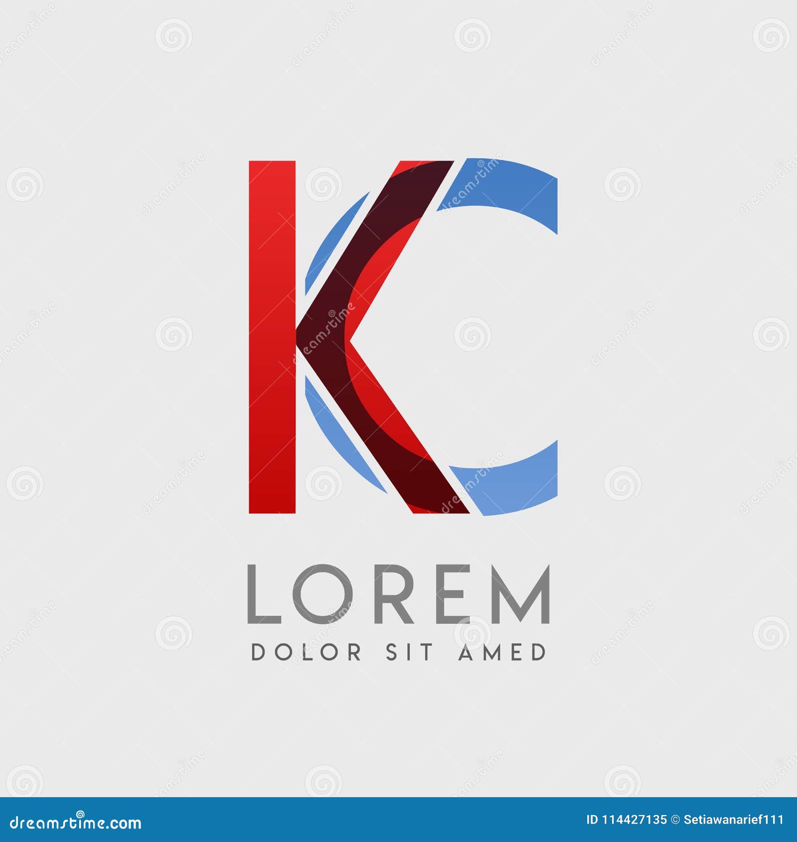 KC Logo Letters with Blue and Red Gradation Stock Vector - Illustration ...