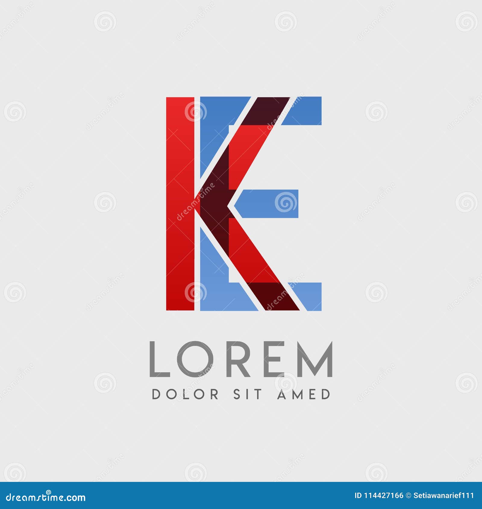 KE Logo Letters with Blue and Red Gradation Stock Vector - Illustration ...