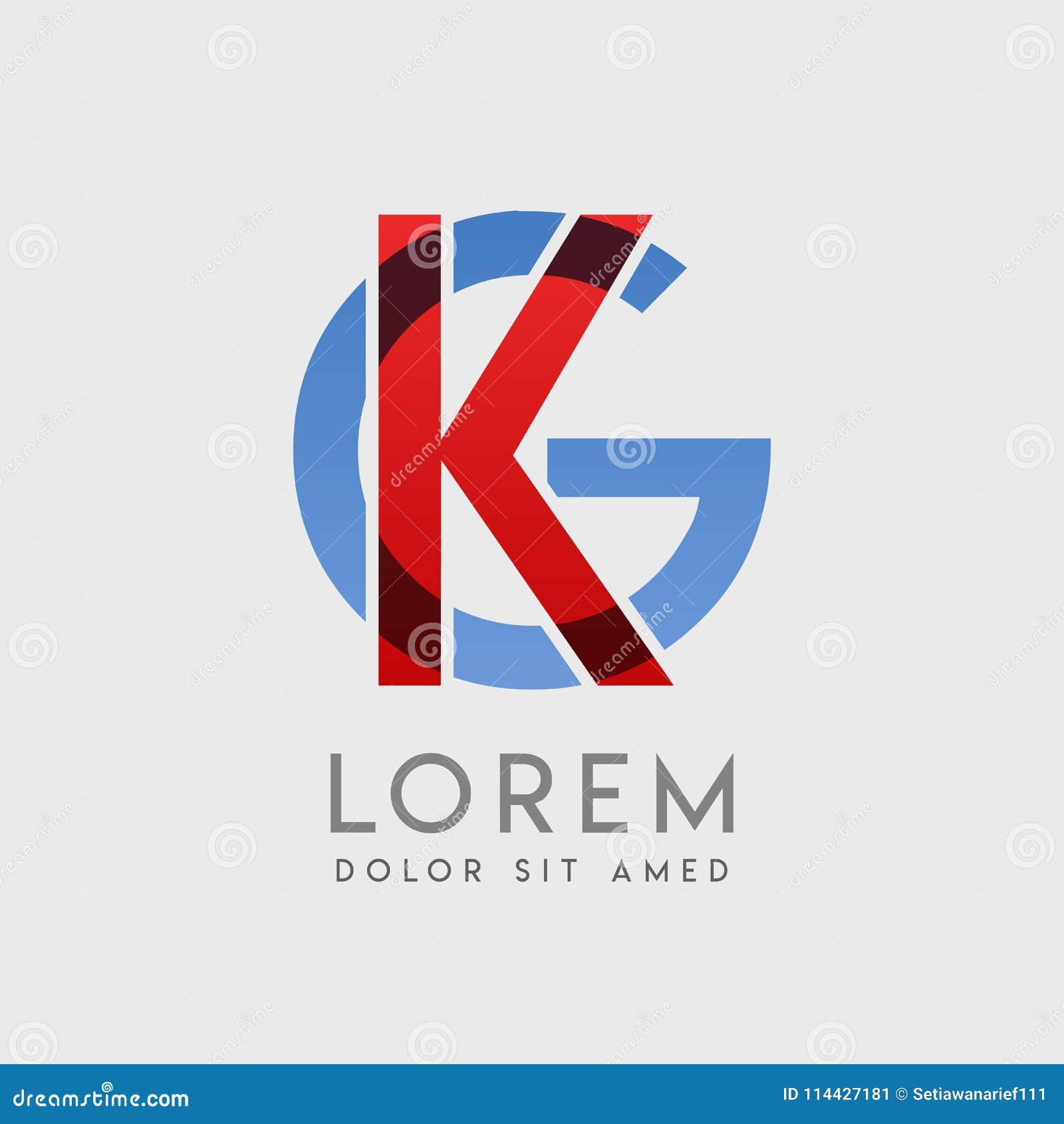 KG Logo Letters with Blue and Red Gradation Stock Vector - Illustration ...