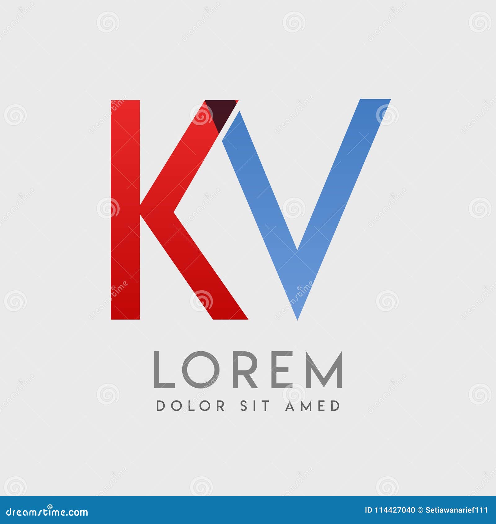 KV Logo Letters with Blue and Red Gradation Stock Vector - Illustration ...