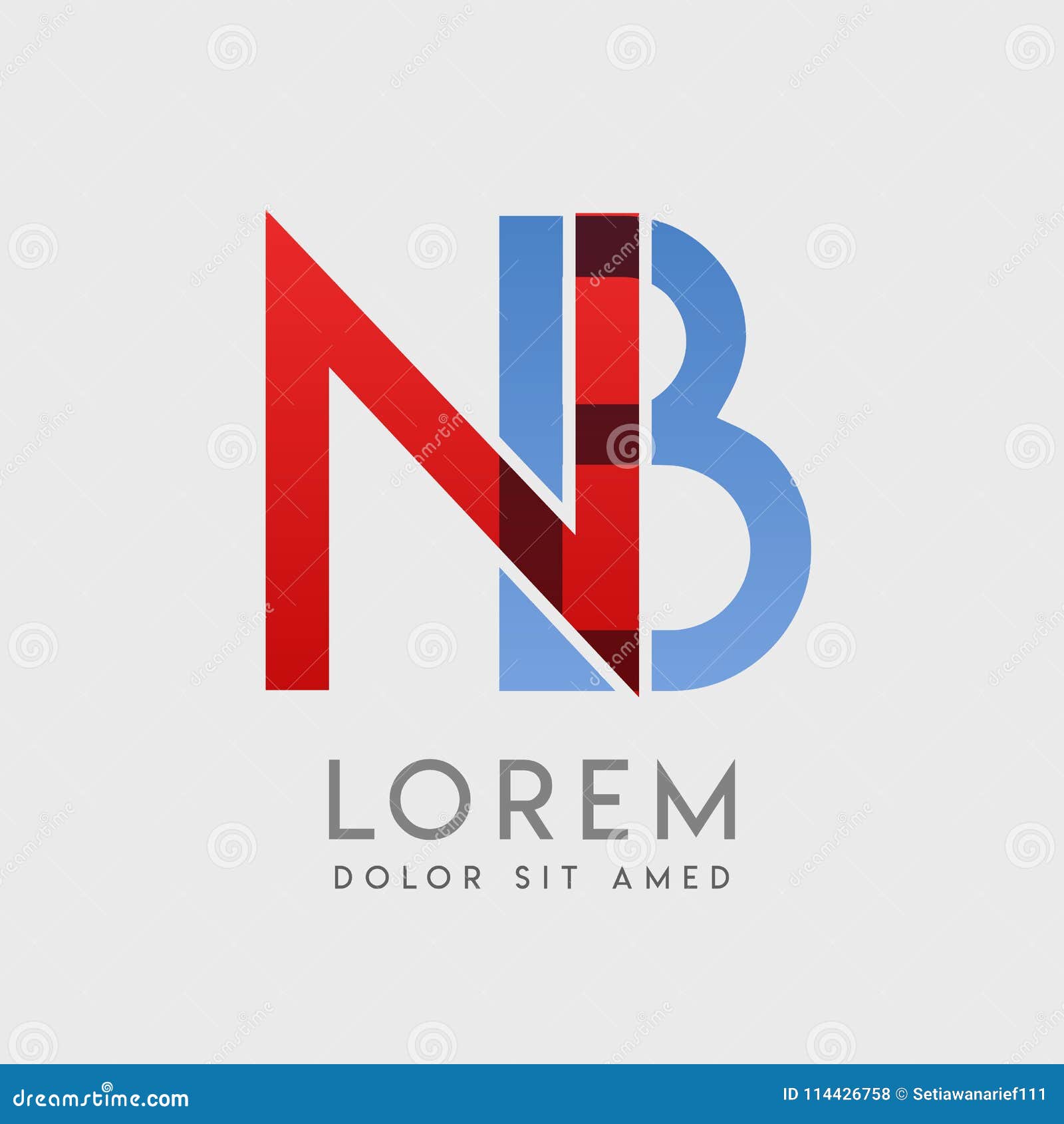 NB Logo Letters with Blue and Red Gradation Stock Vector - Illustration ...
