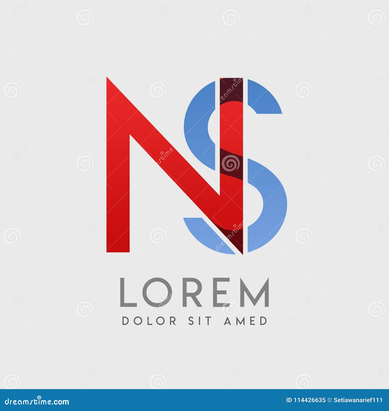 NS Logo Letters with Blue and Red Gradation Stock Vector - Illustration ...