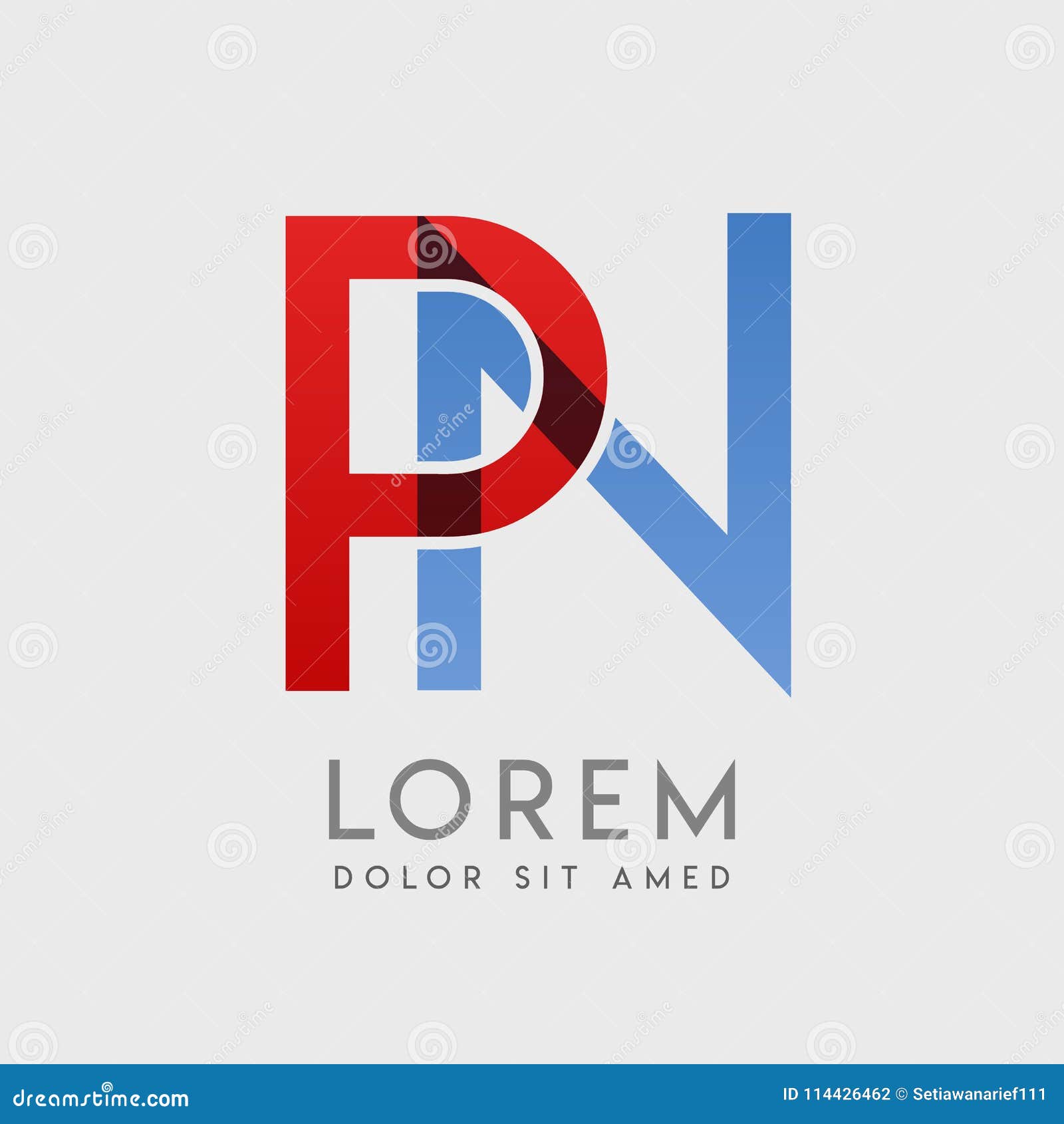 PN Logo Letters with Blue and Red Gradation Stock Vector - Illustration ...