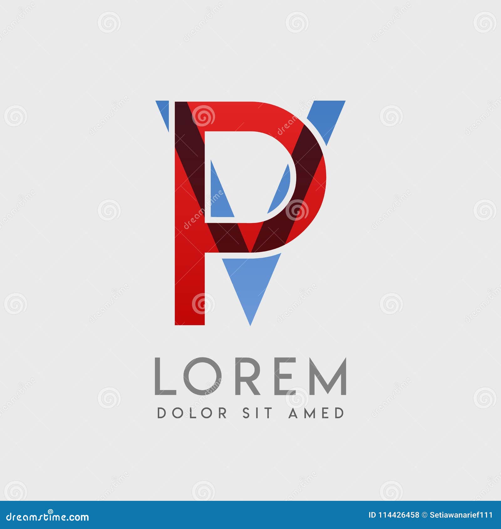 PV Logo Letters with Blue and Red Gradation Stock Vector - Illustration ...