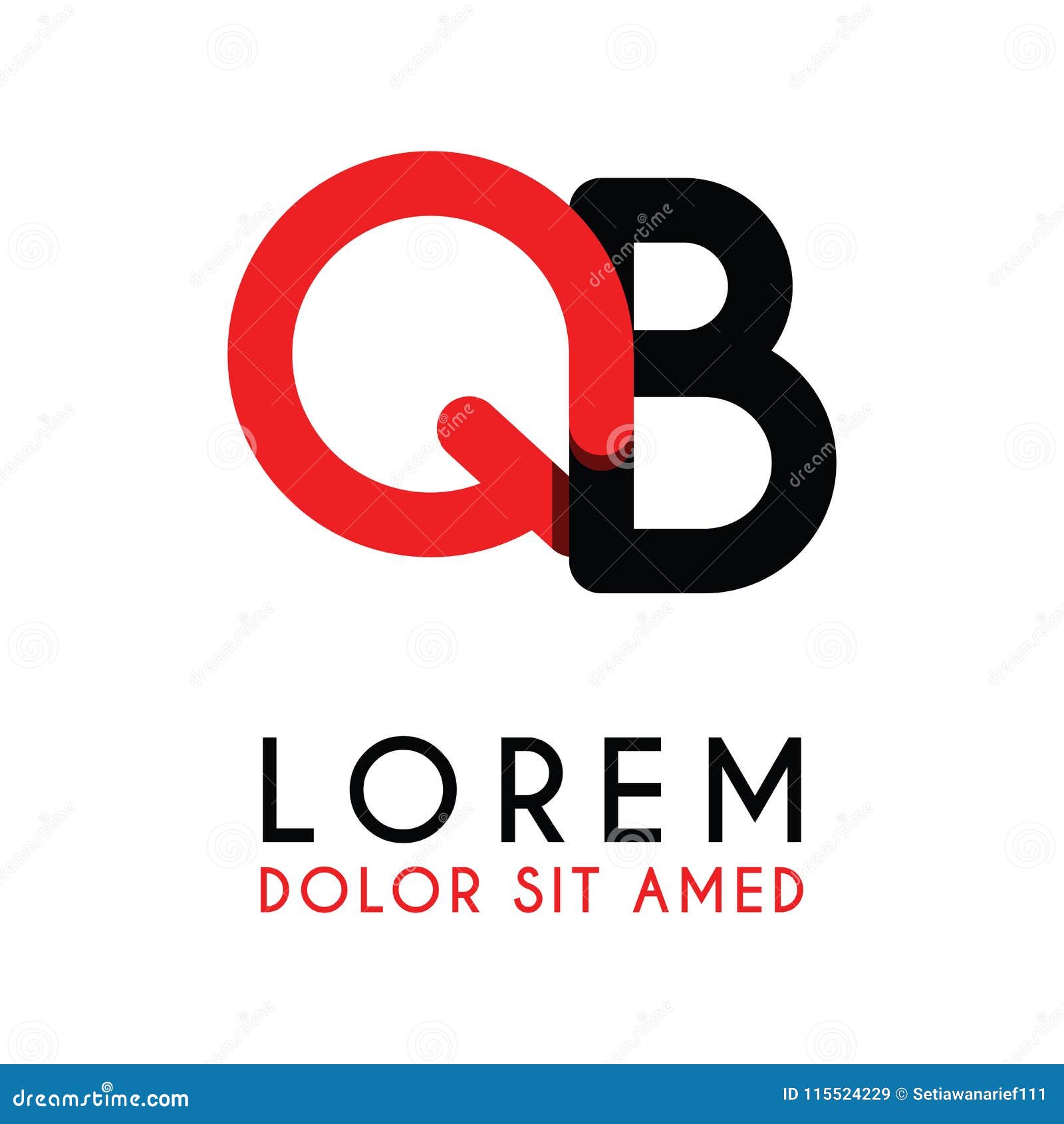 Something Like Initial Letter QB with Red Black and Has Rounded Corners ...