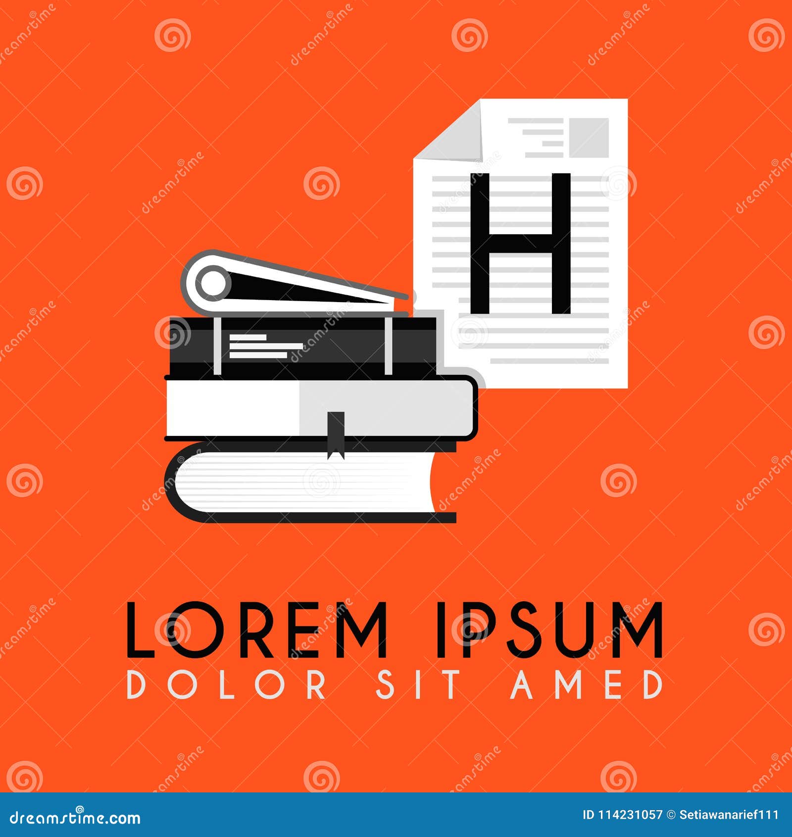 Stack of Books with Additional Initial H Logo in H Simple and Neat ...