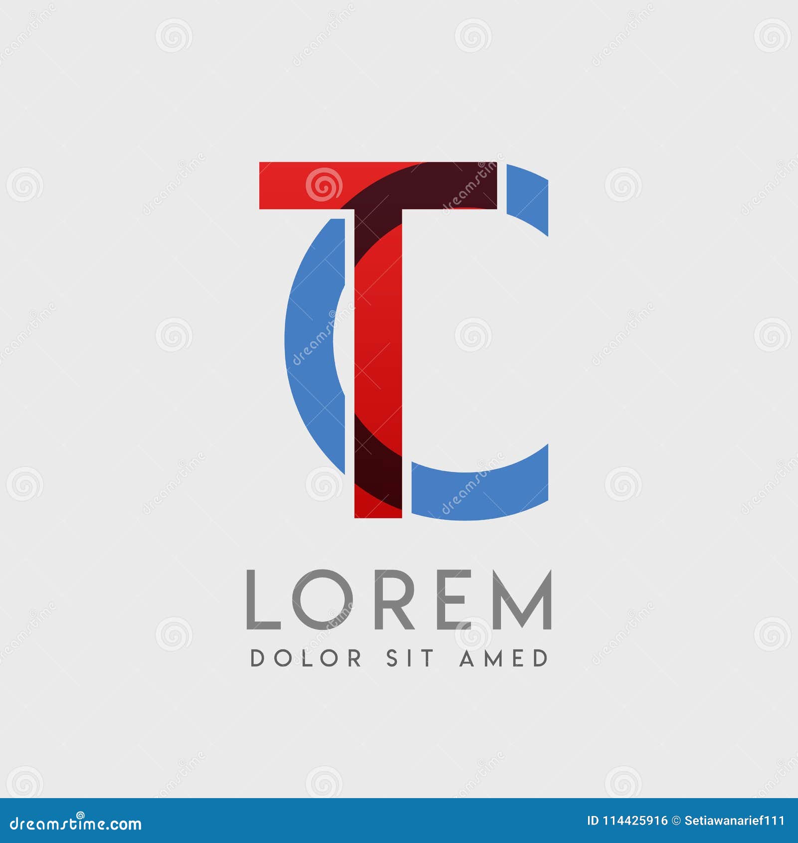 TC Logo Letters with & X22;blue and Red& X22; Gradation Stock Vector ...