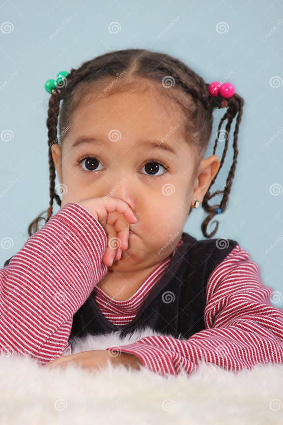 Something smells stock photo. Image of female, hair, emotion - 4437862