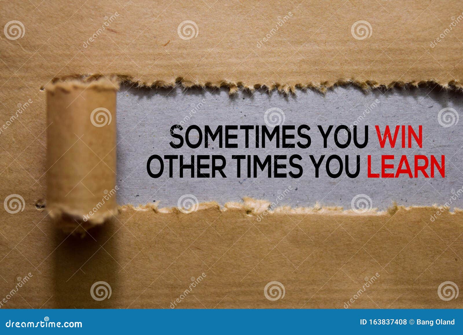 Sometimes You WIN Other Times You LEARN Text Written in Torn Paper ...