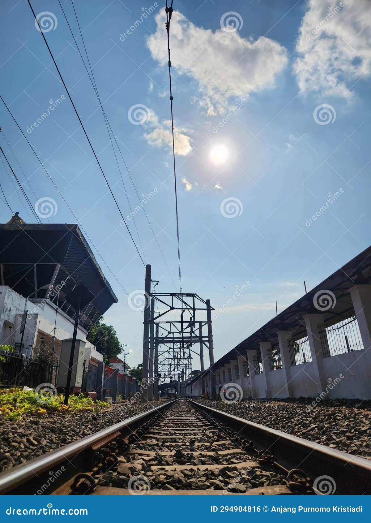 Scorching Sun in the Middle of a Railroad Track Stock Photo - Image of ...