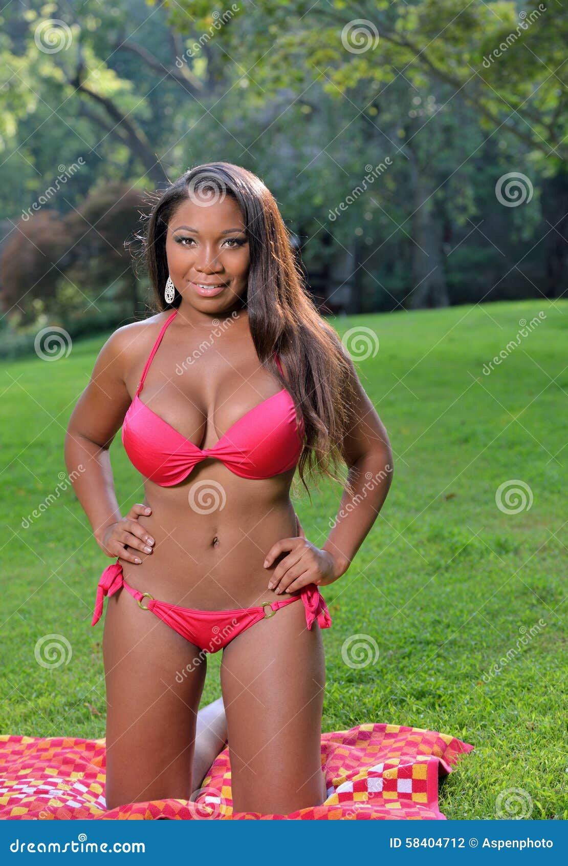 Sommar Sexig Svart Kvinna I Bikini Arkivfoto Bild Av Härlig Kvinna