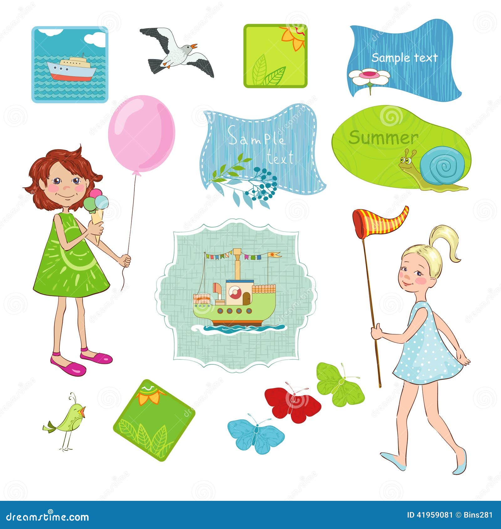 Sommarbild Stock Illustrationer, Vektorer, & Clipart – (246 Stock ...