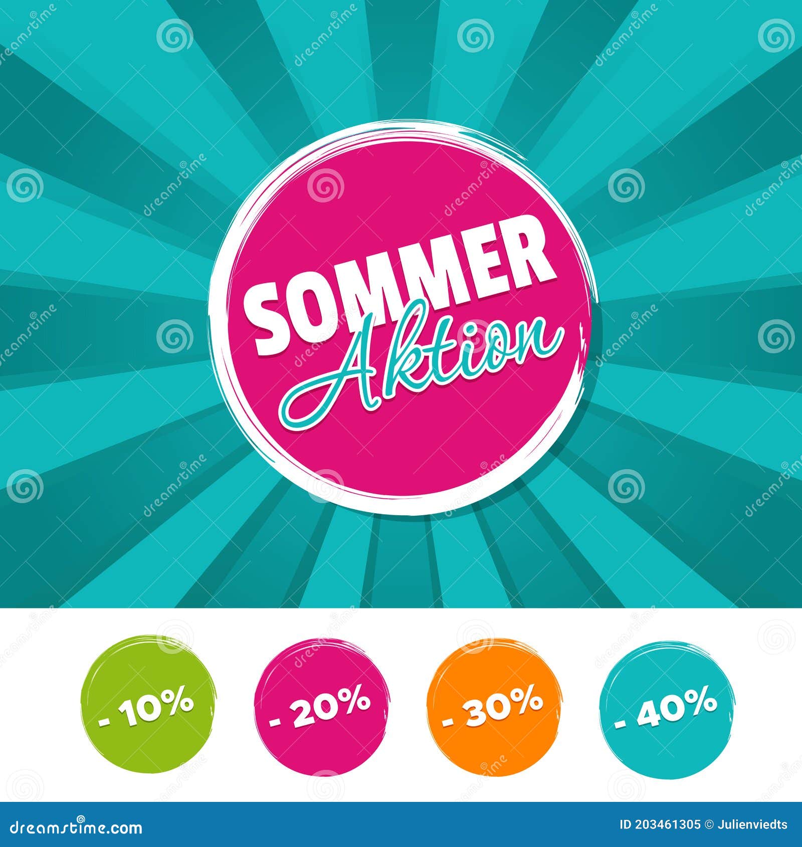 Sommer Aktion Banner Und 10 , 20 , 30 Stock Illustration - Illustration ...