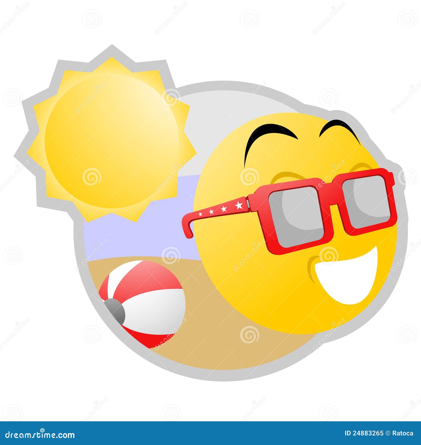 Sommer Emoticon vektor abbildung. Illustration von paradies - 24883265
