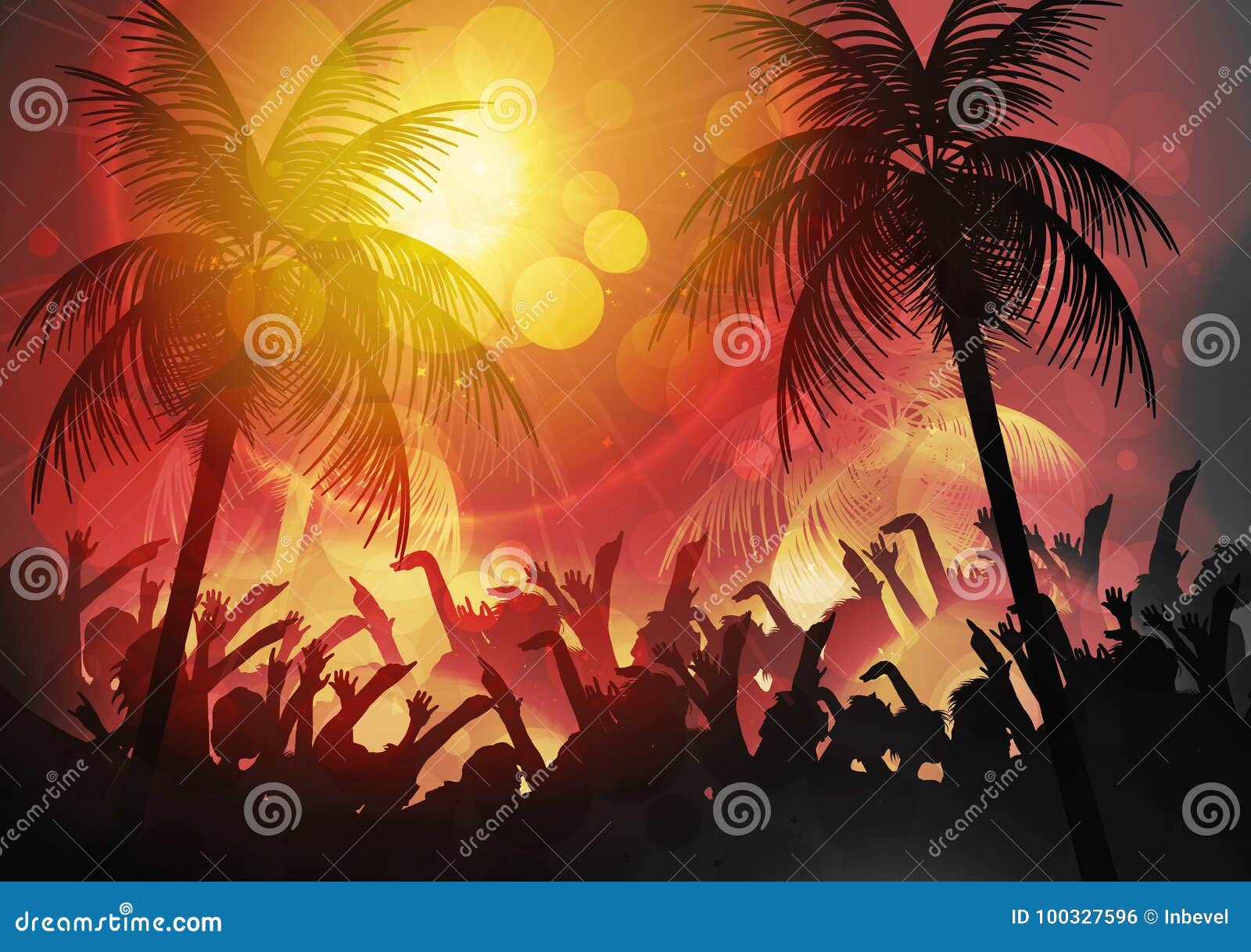 Sommer-Strandfest-Plakat - Vektor-Illustration Vektor Abbildung ...