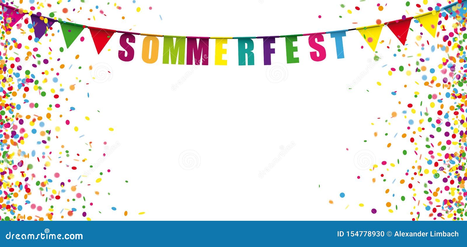 Sommerfest Colored Confetti Header Stock Vector - Illustration of ...
