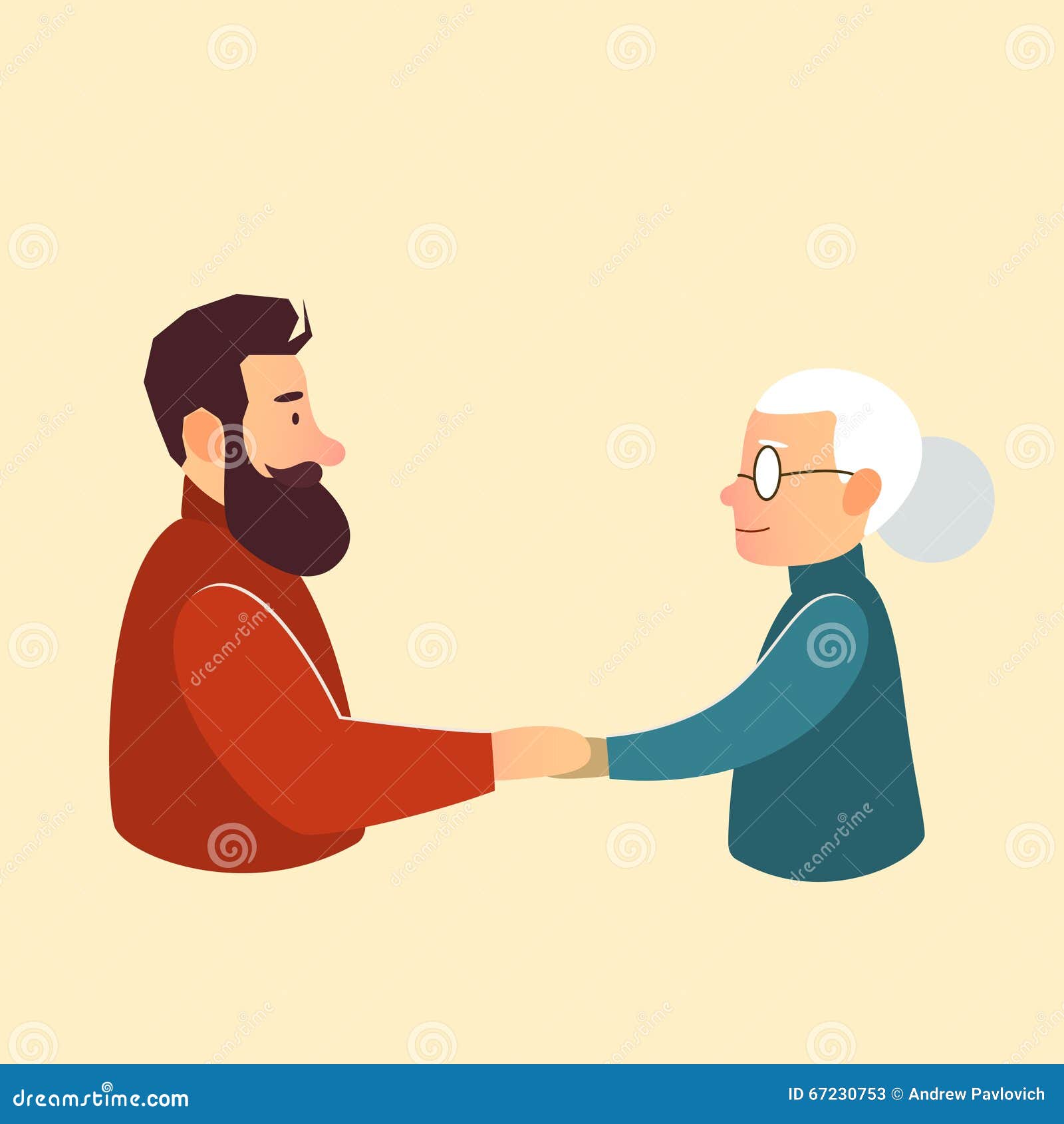 Son Eller Sonson Med Moderfarmodern Vektor Illustrationer ...