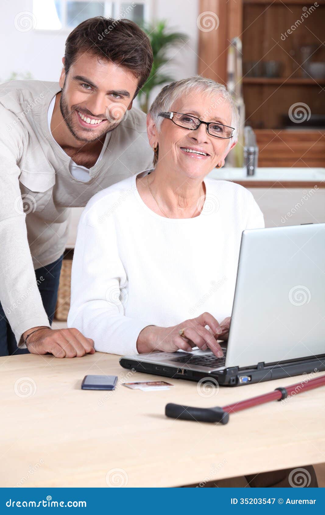 Son helping Mother stock image. Image of 6065, elderly - 35203547