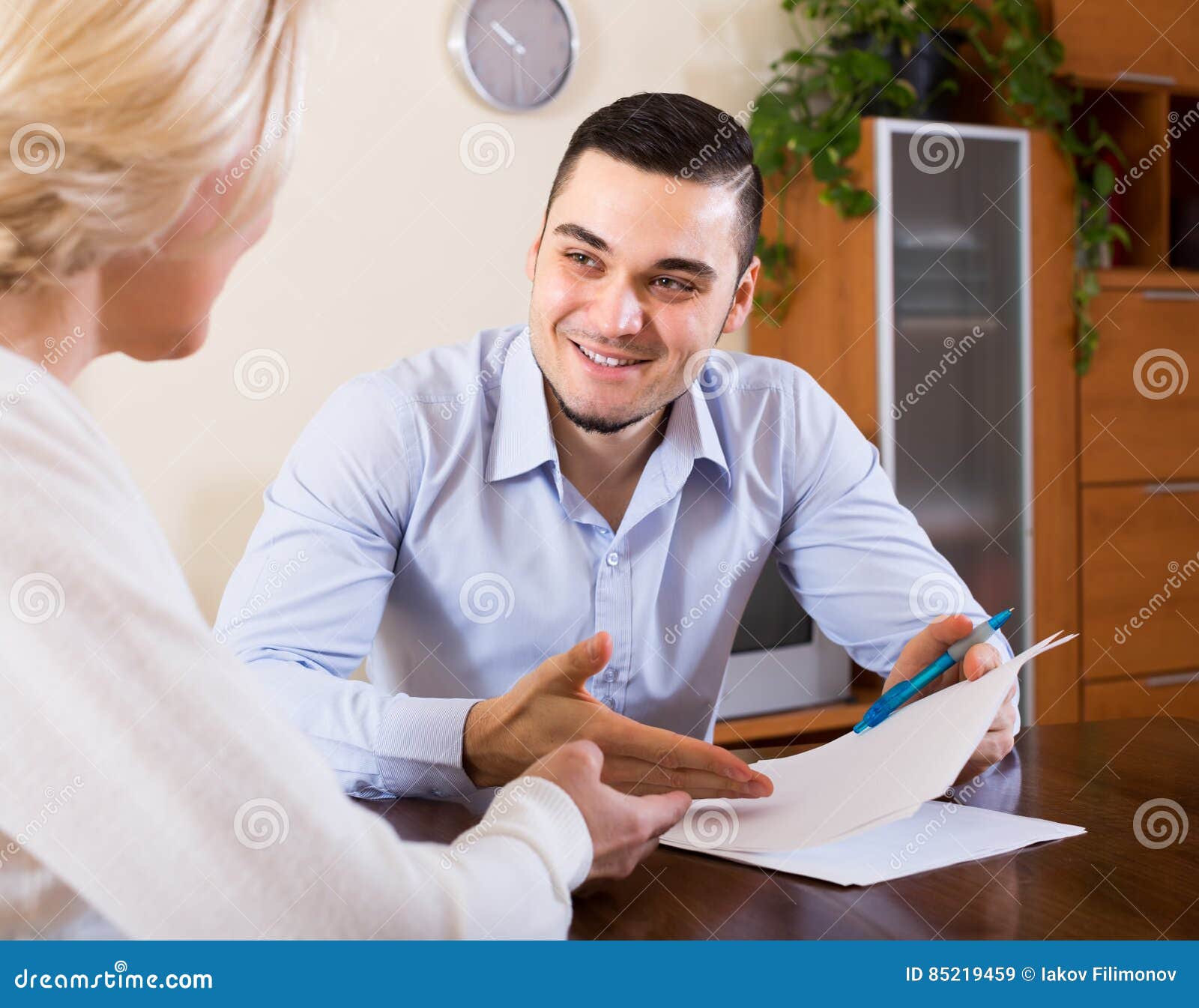 Son and Senior Mother with Documents Stock Image - Image of apartment ...