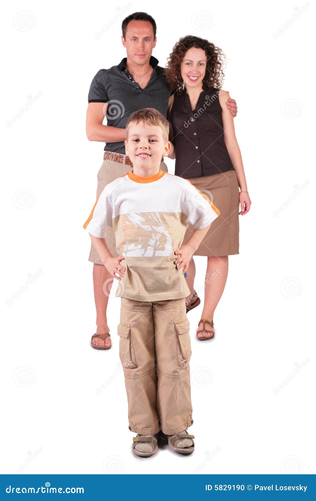 Son stands before parents stock photo. Image of cheerful - 5829190