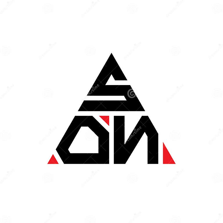 SON Triangle Letter Logo Design with Triangle Shape. SON Triangle Logo ...