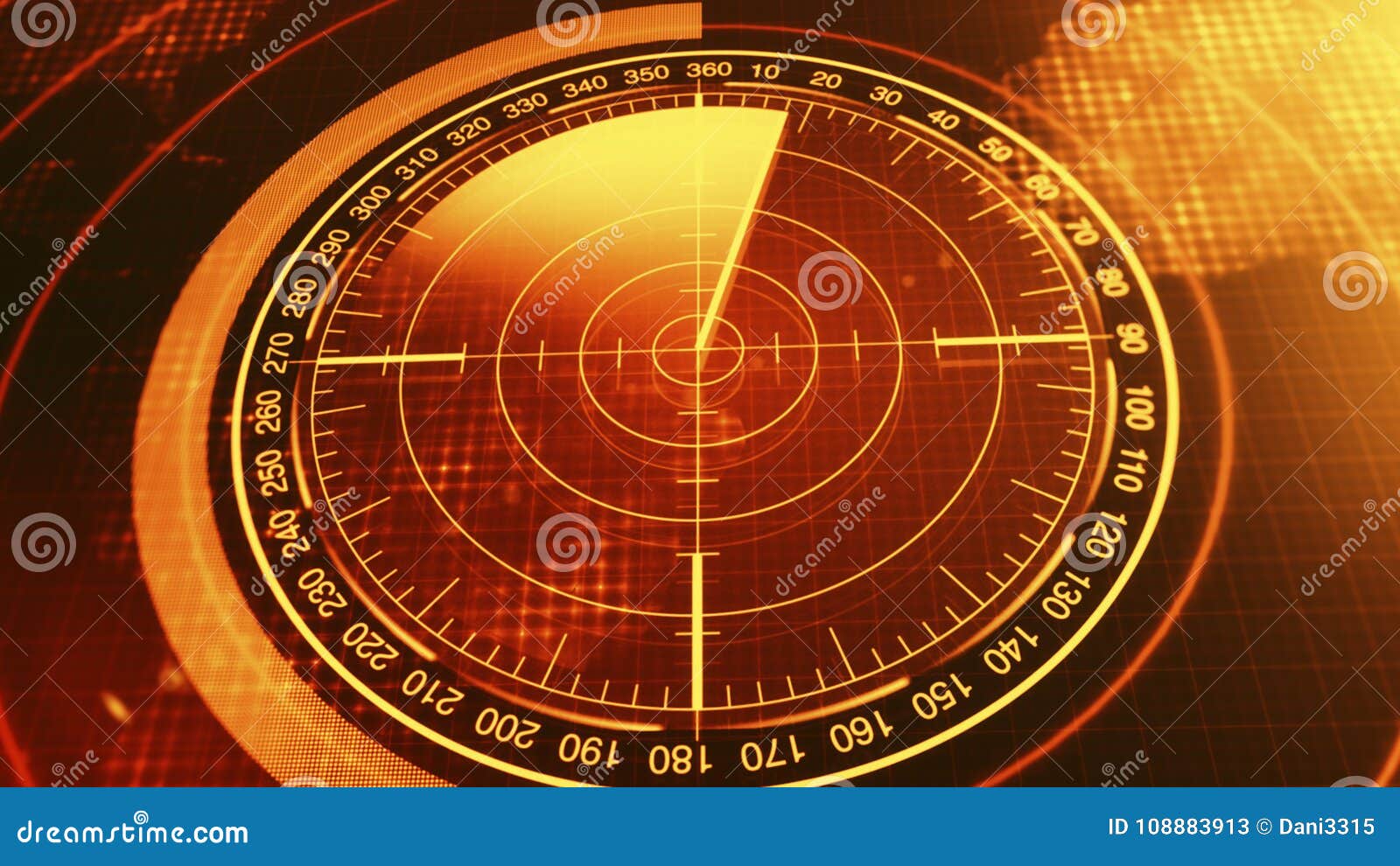 Sonar Screen for Submarines and Ships. Radar Sonar with Object on Map ...