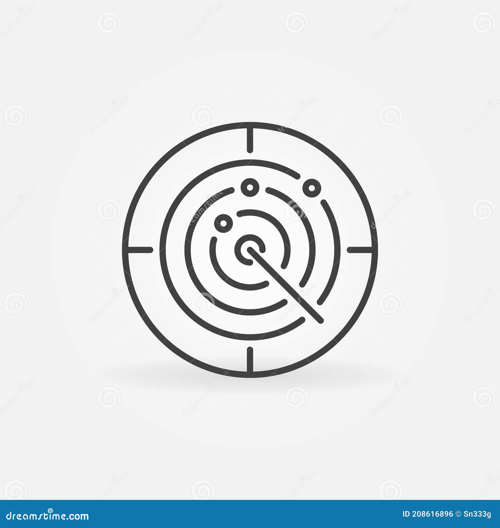 Sonar Line Icons Collection. Detection, Navigation, Echoes, Acoustic ...