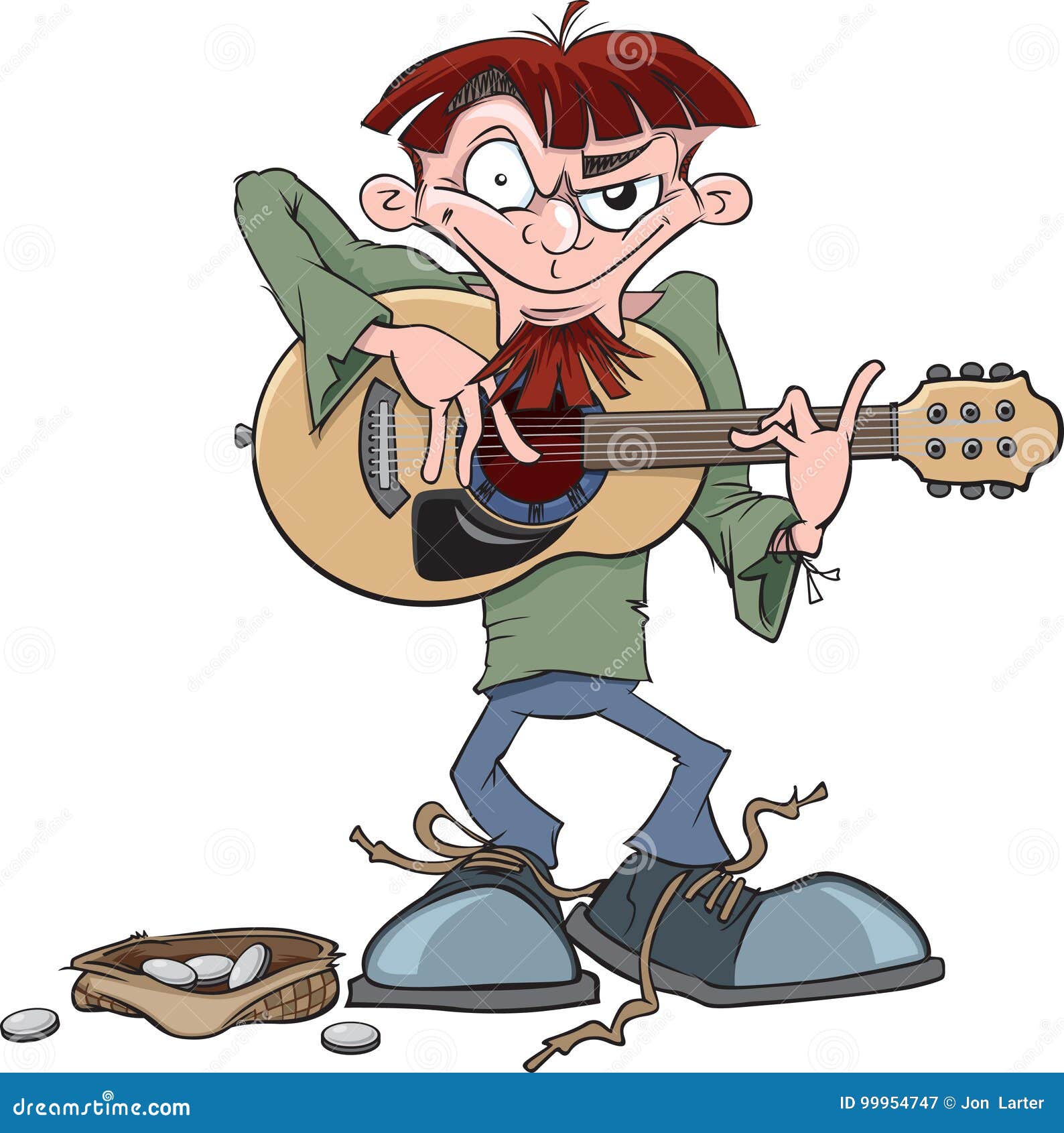 Sonderbarer Busker Cartoon vektor abbildung. Illustration von ...