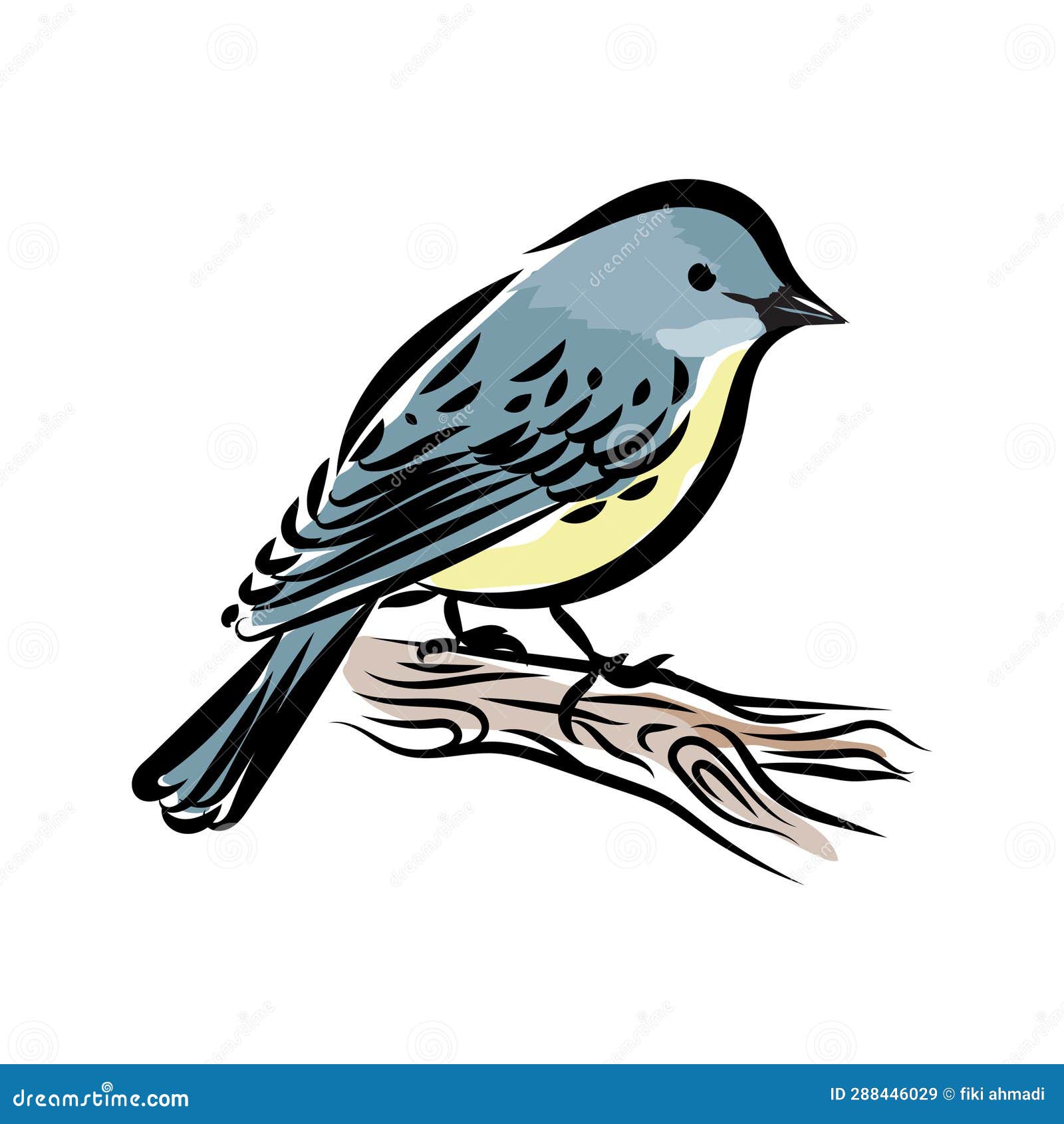 Songbird stock illustration. Illustration of line, head - 288446029