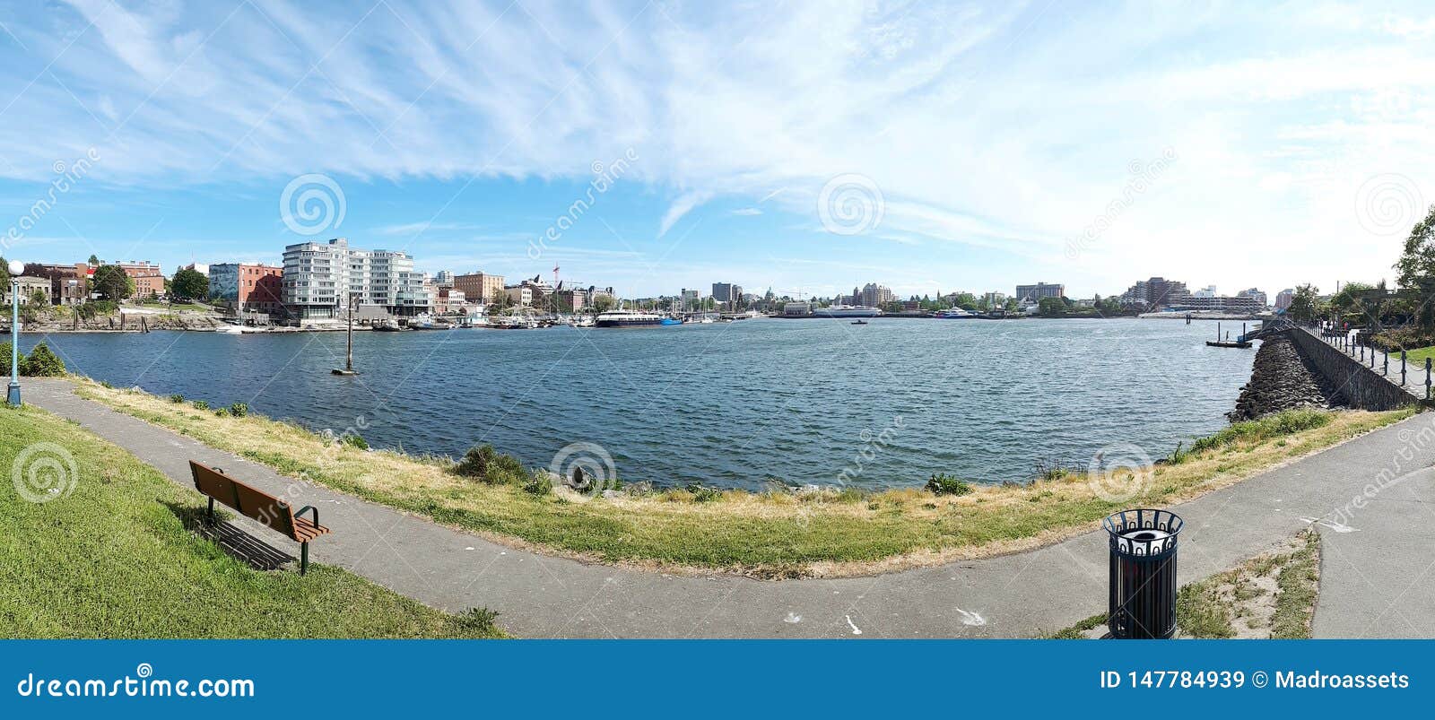 Songhees Walkway Overlooking the Victoria Harbor Stock Image - Image of ...