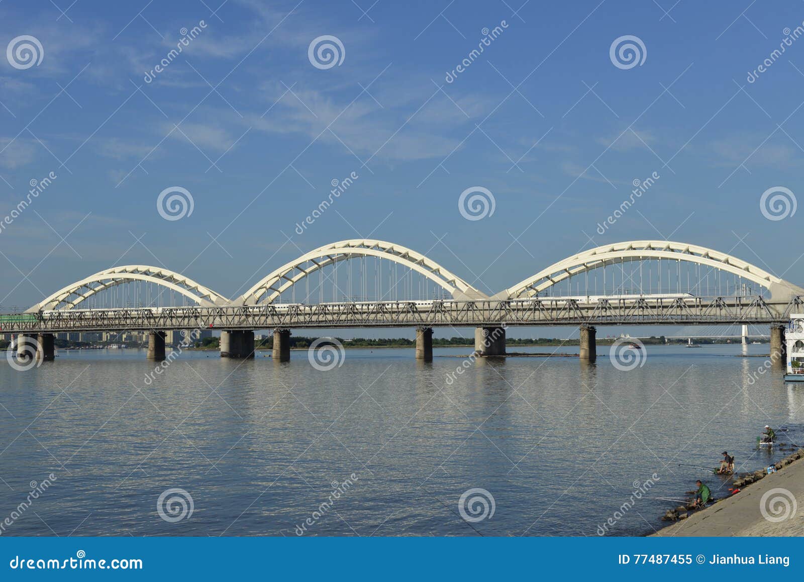 The Songhua River Railway Bridge Stock Image - Image of prefecture ...