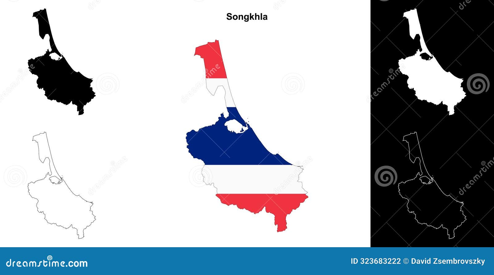 Songkhla outline map stock vector. Illustration of boundary - 323683222