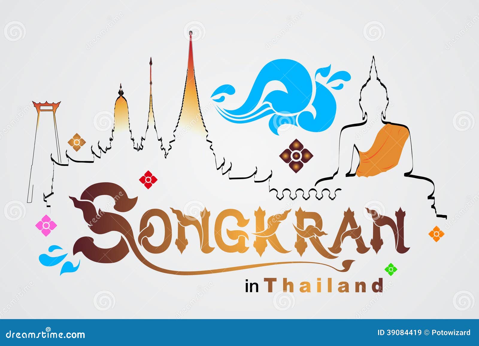 Songkran Festival in Thailand Stock Vector - Illustration of concept ... Songkran Festival in Thailand Stock Vector - Illustration of concept ...