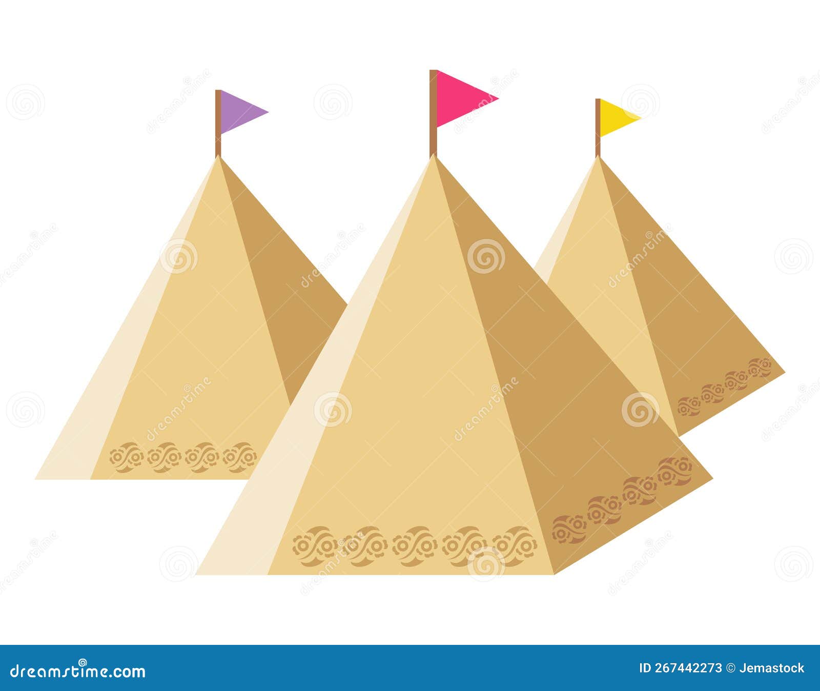 Songkran Pyramids with Flags Stock Vector - Illustration of colorful ...