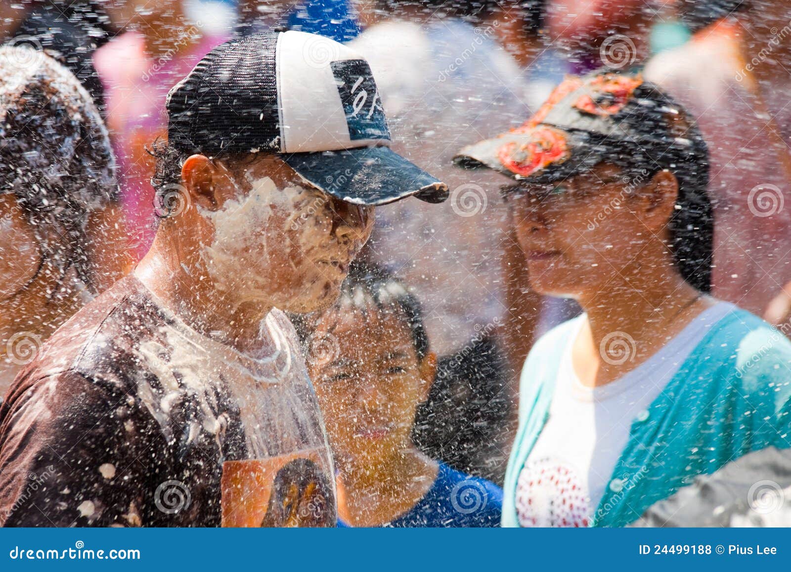 Songkran Water Fight White Powder Editorial Stock Photo - Image of ...