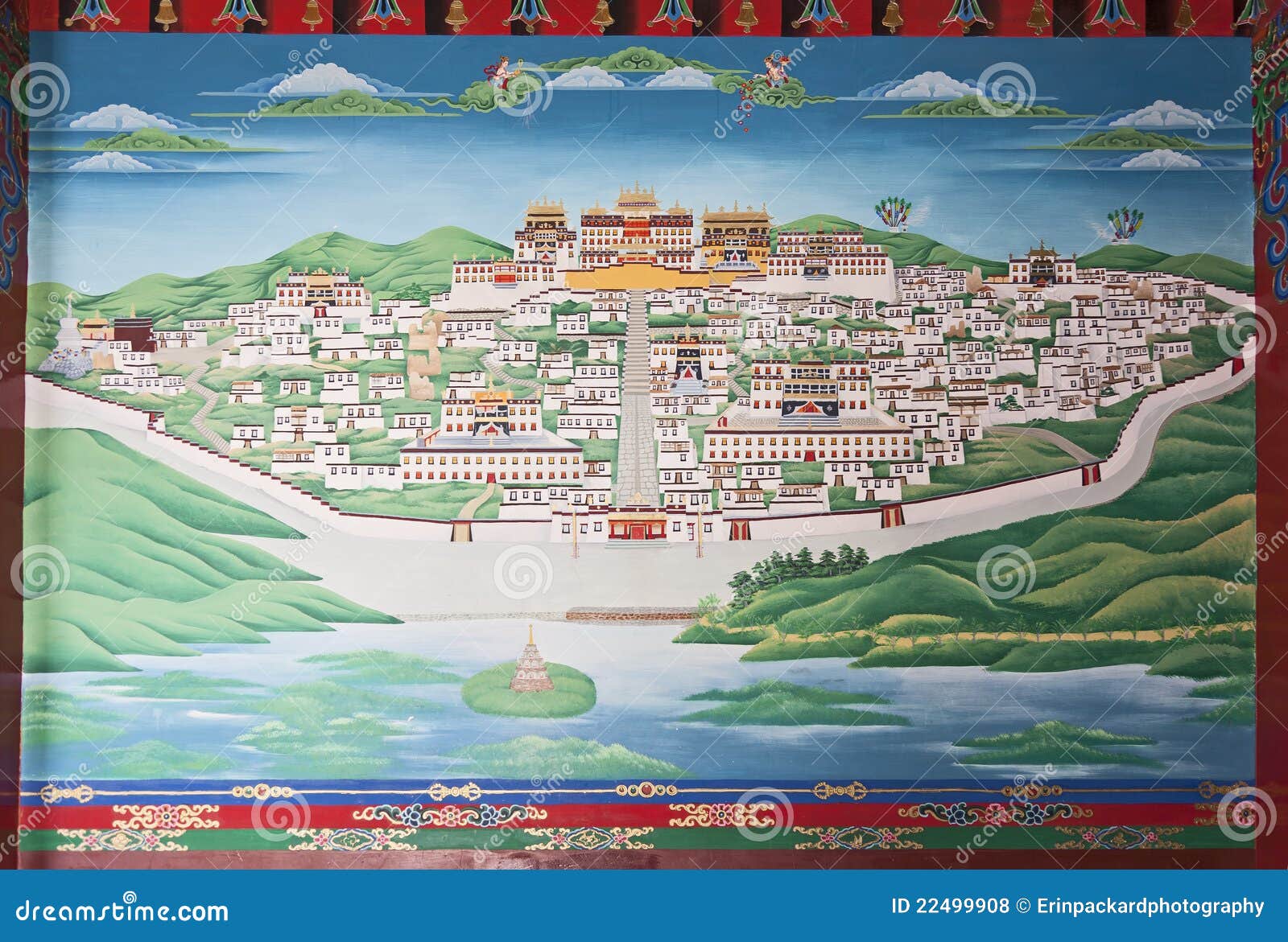 Songzanlin Monastery Painting Stock Photo - Image of drawing ...