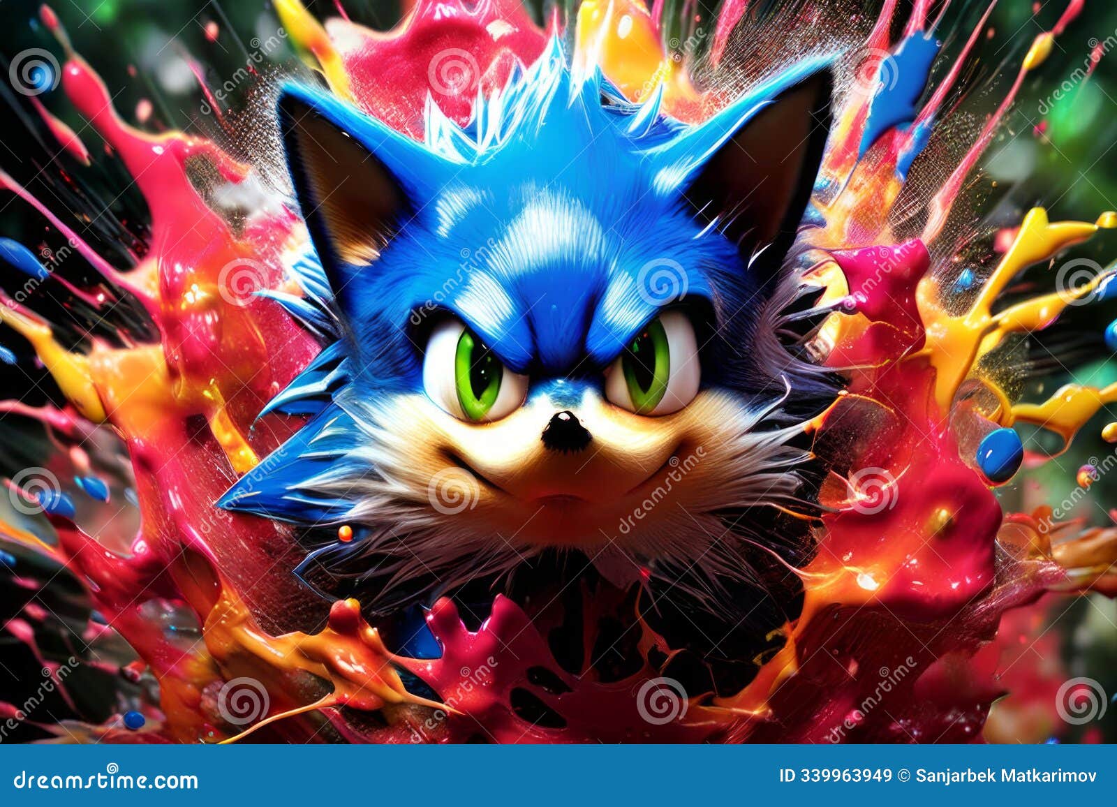 Sonic Splattera Splatter That Generates A Powerful Sonic Boom Ca Stock ...