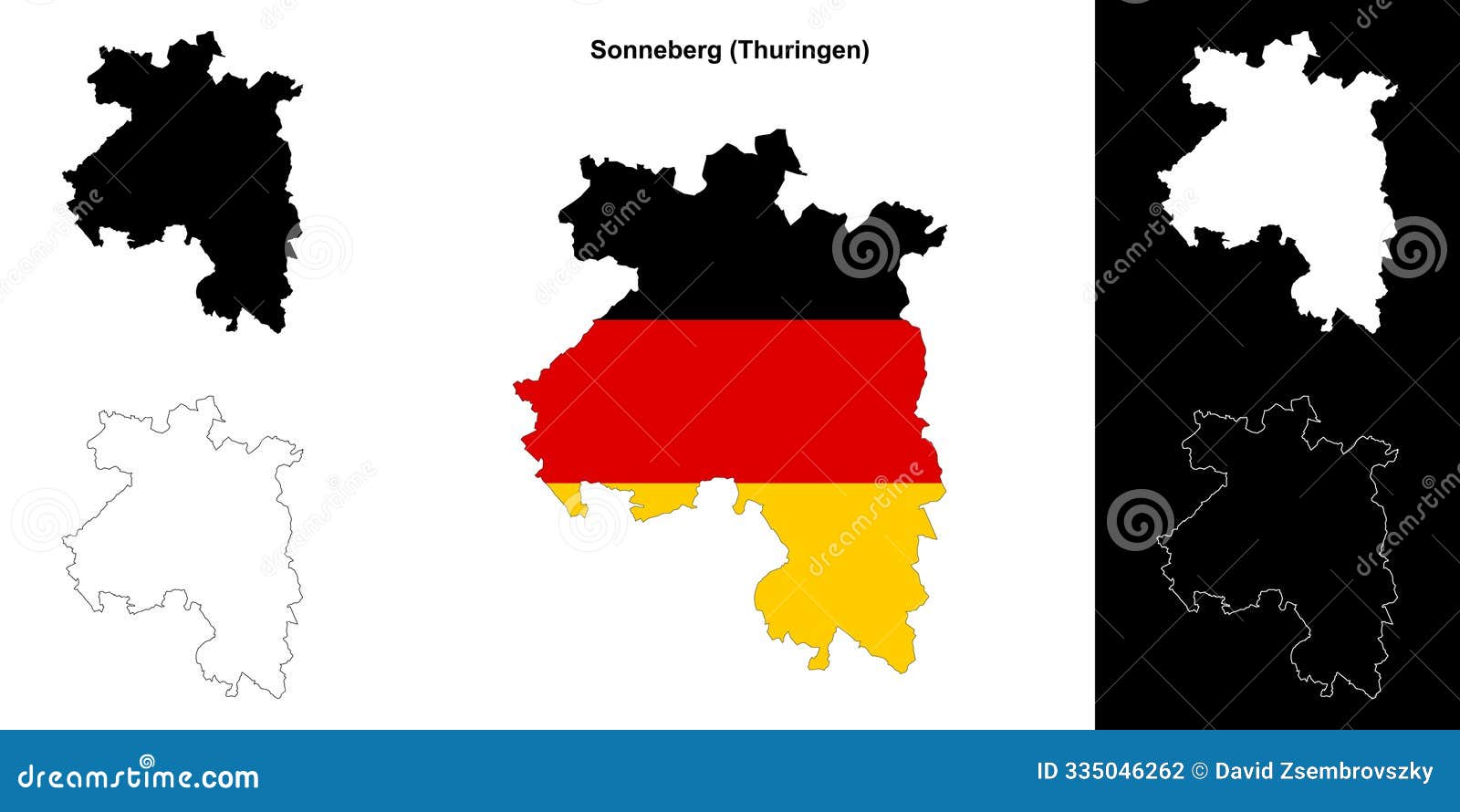 Thuringen Outline. Germany City. Silhouette Map. Vector Illustration ...
