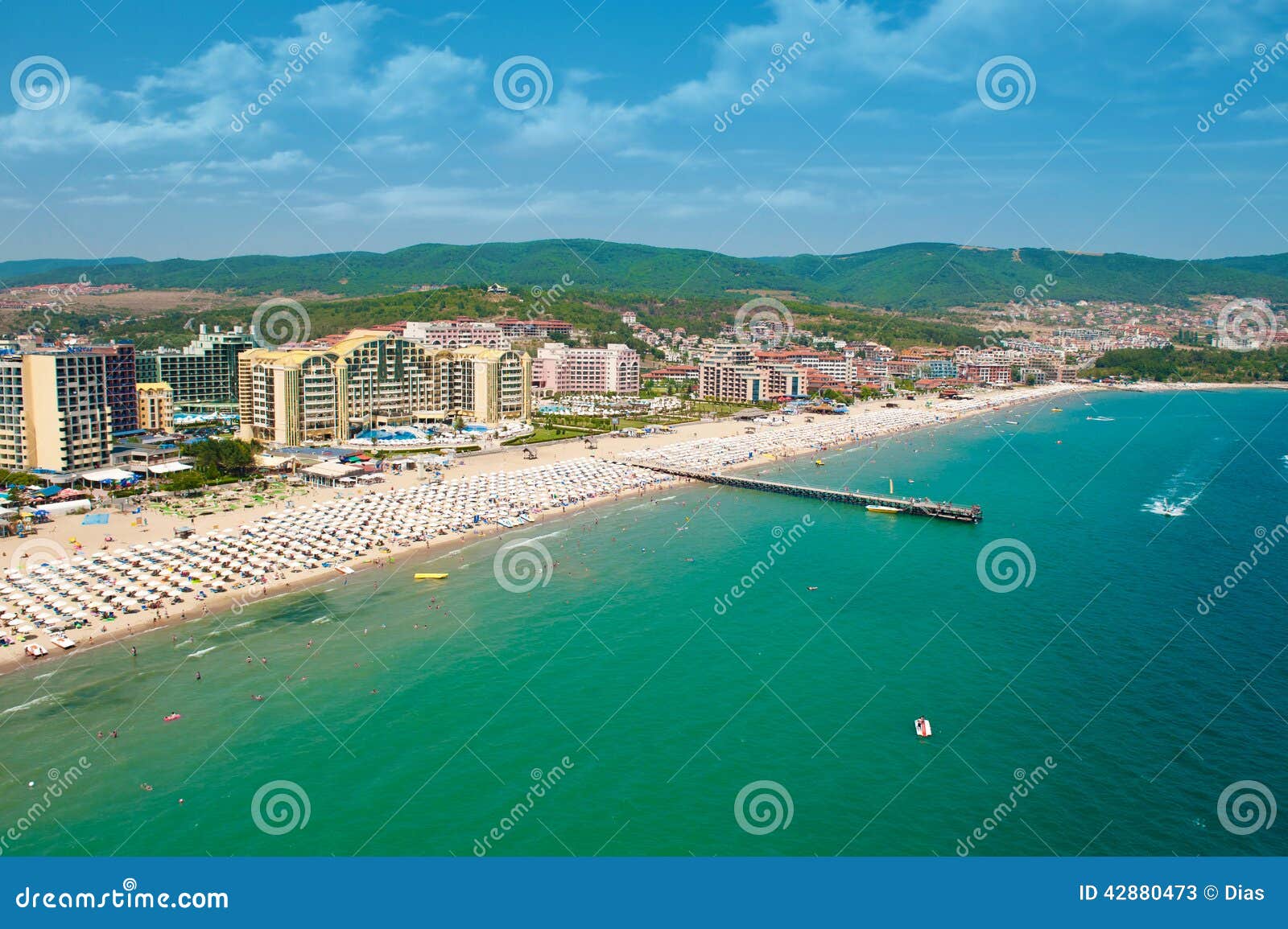 Sonniges Strandurlaubsort in Bulgarien Redaktionelles Stockfoto - Bild ...
