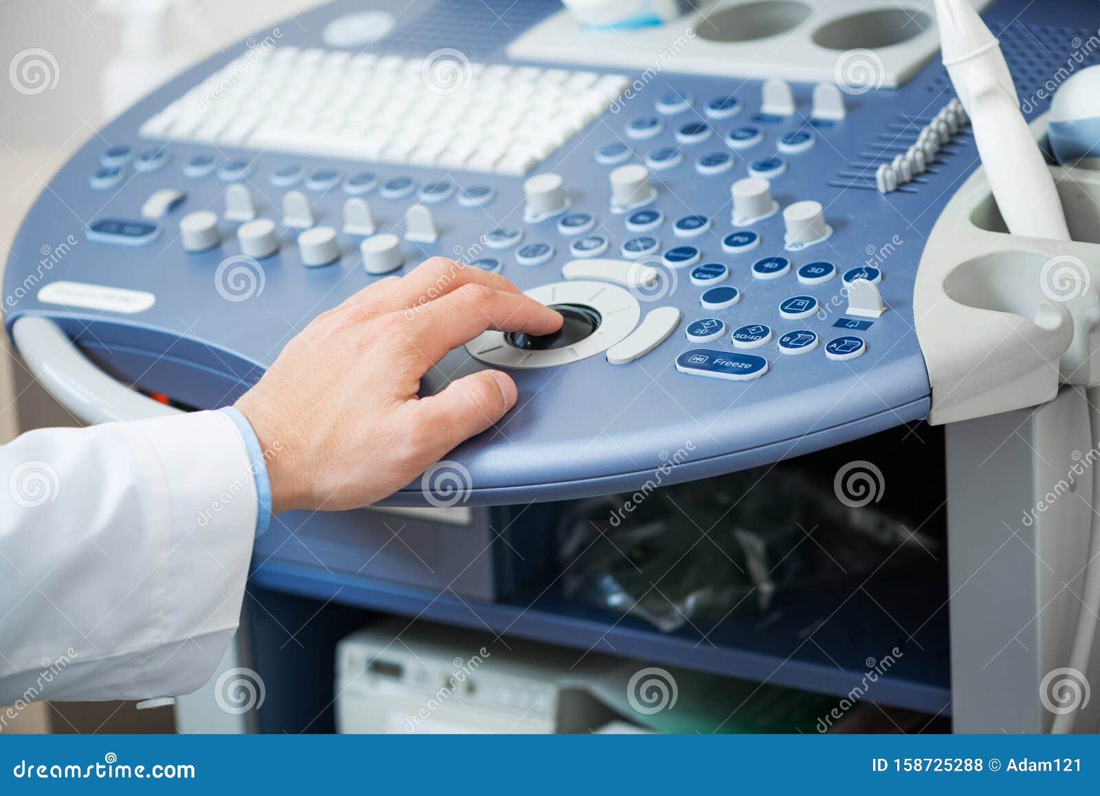 Sonographer Using Ultrasound Machine at Work. Stock Photo - Image of ...