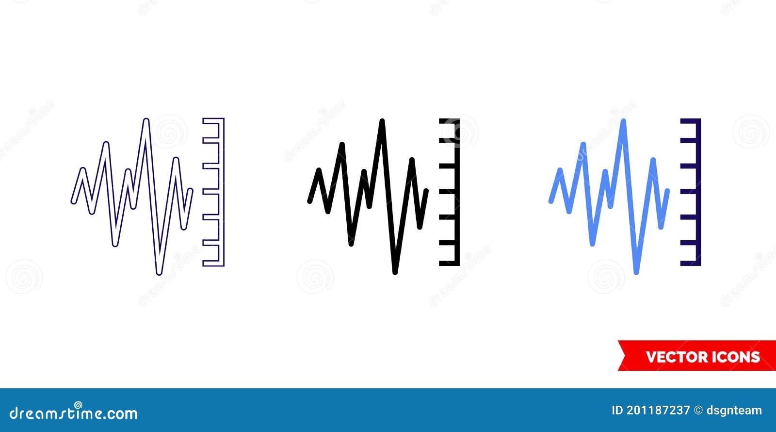 Sonometer Icon of 3 Types Color, Black and White, Outline. Isolated ...
