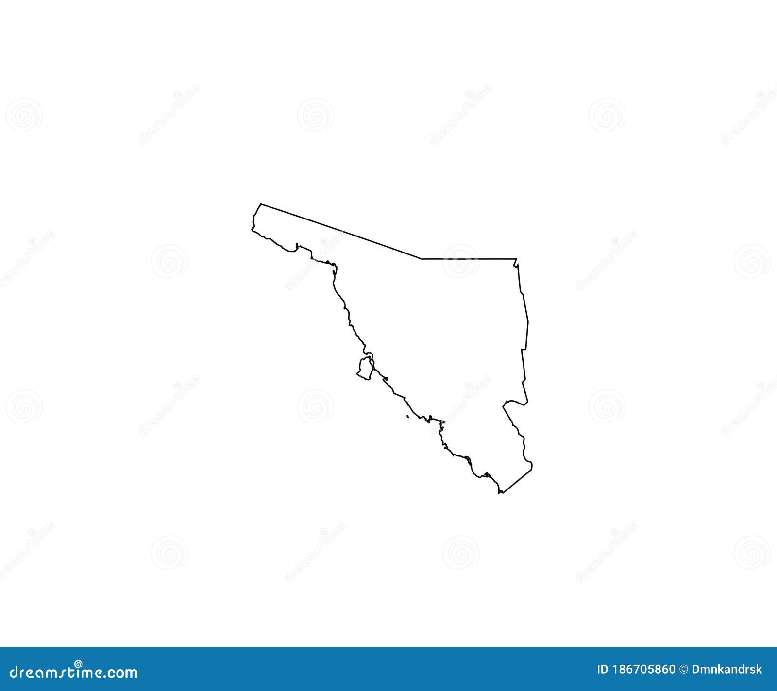 Sonora Map Mexico State Outline Stock Vector - Illustration of isolated ...