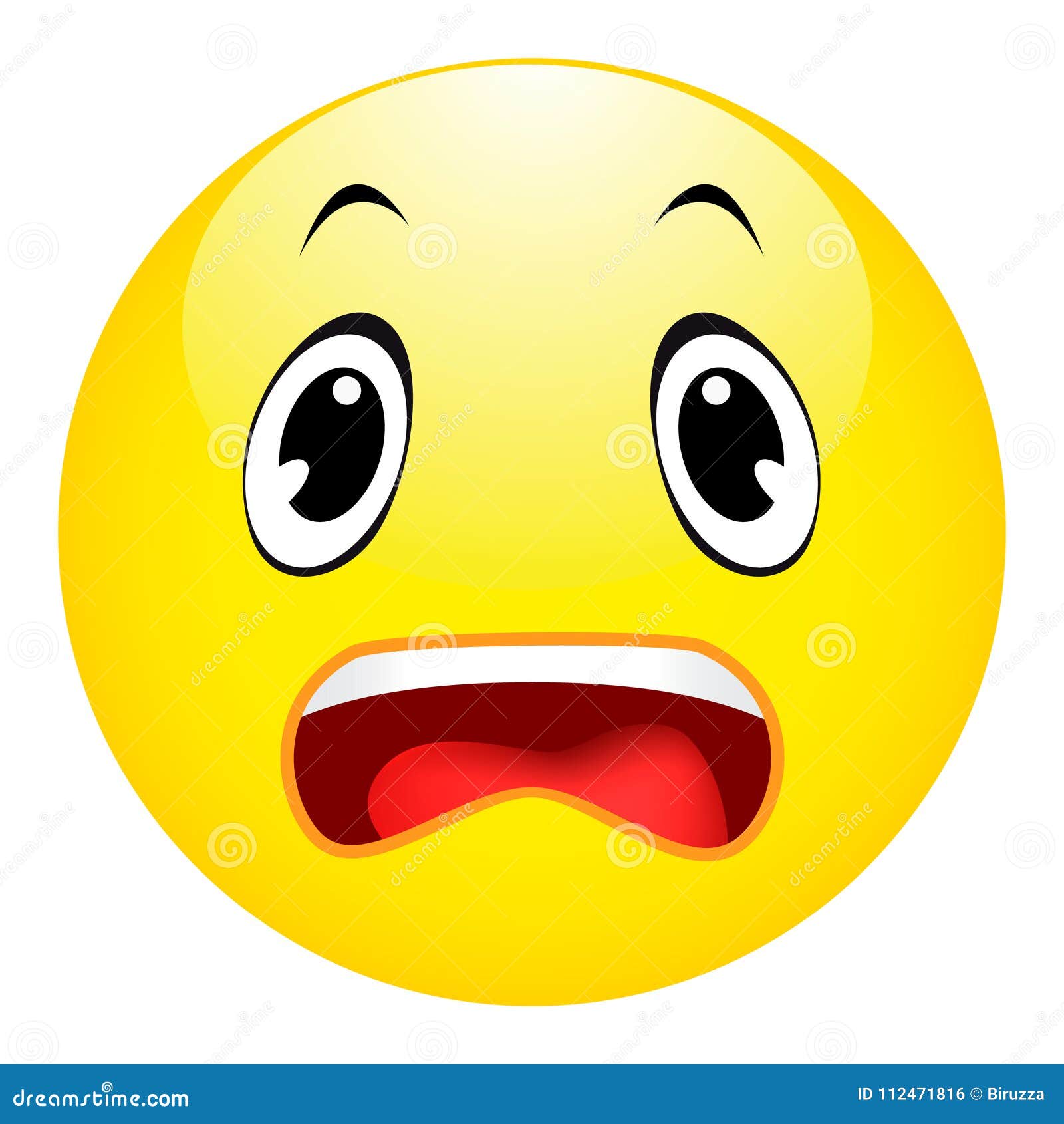 Sonrisa Amarilla Asustada Con Su Boca Abierta Ilustración del Vector ...
