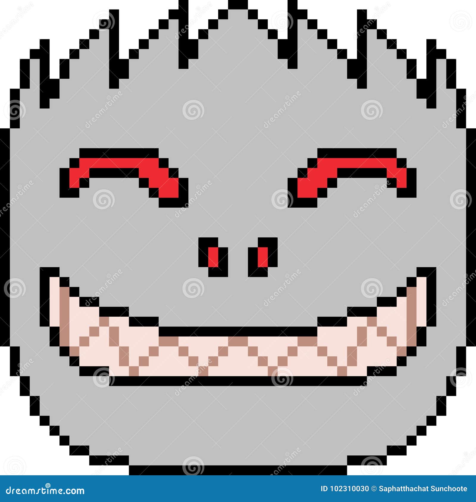 Sonrisa Malvada Del Arte Del Pixel Del Vector Ilustración del Vector ...