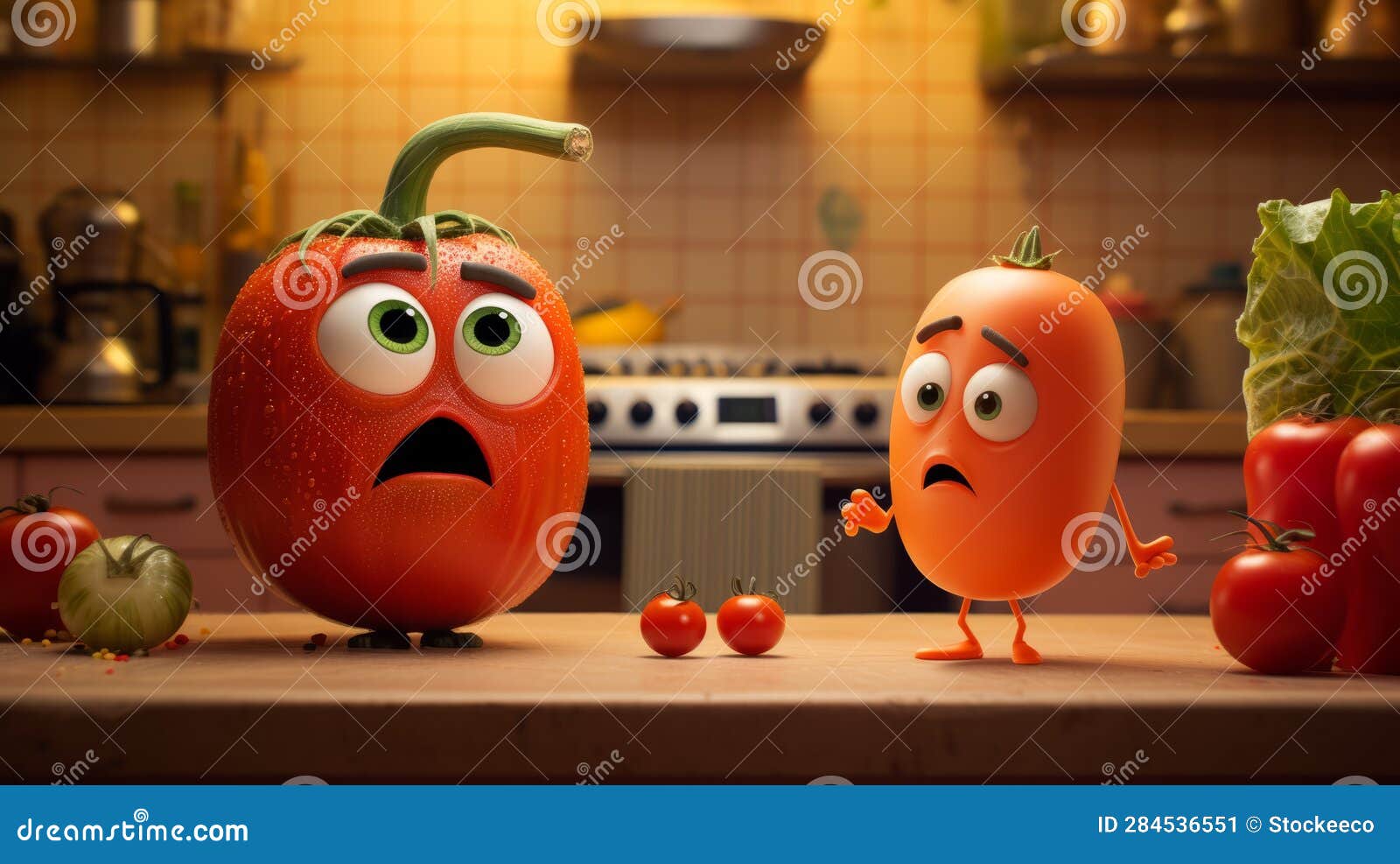 Tomato Friends: a Pixar-style Tale of Emotion and Character Stock ...