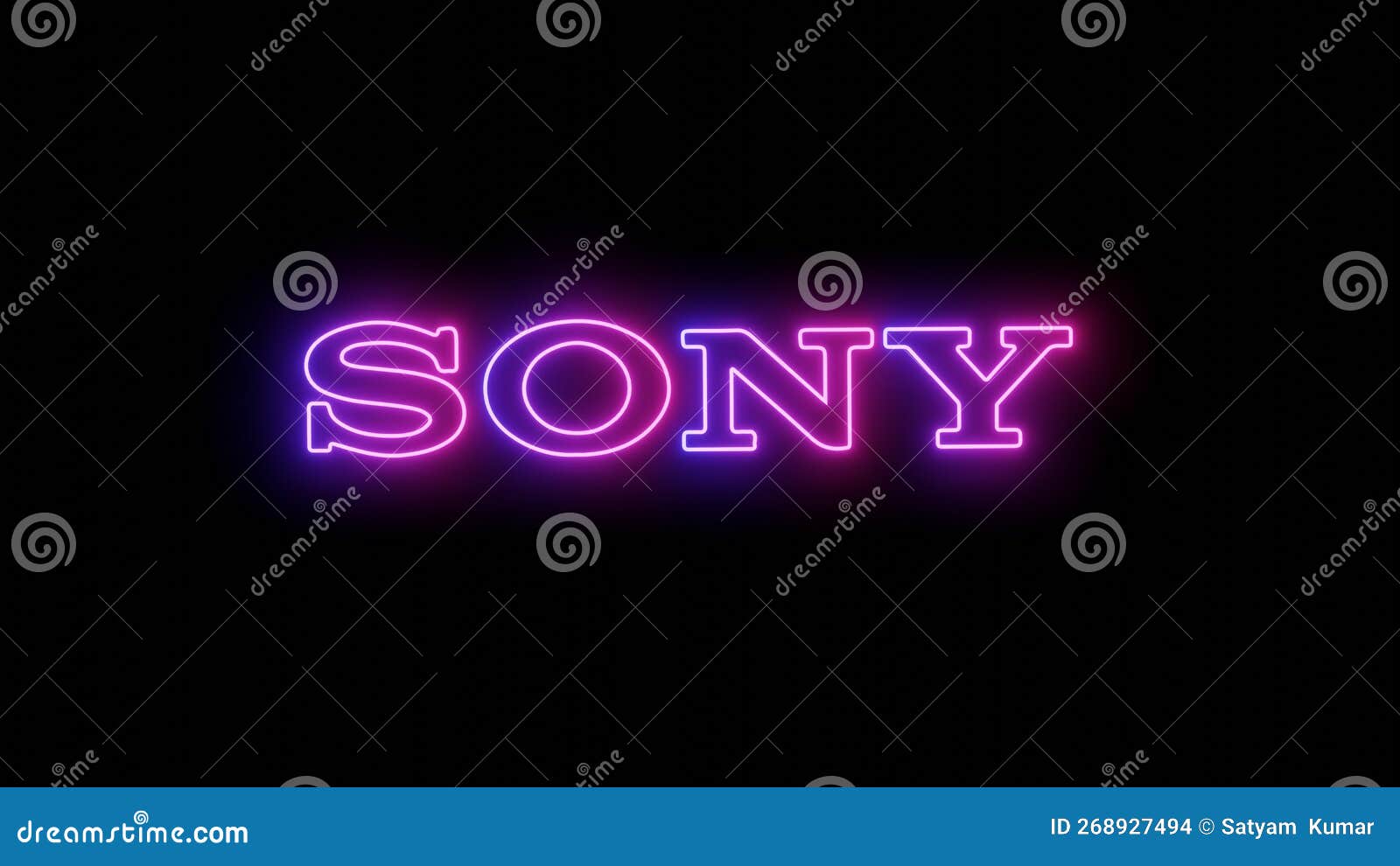 Sony Logo in Neon Light Neon Sign and Neon Light Concept Editorial ...